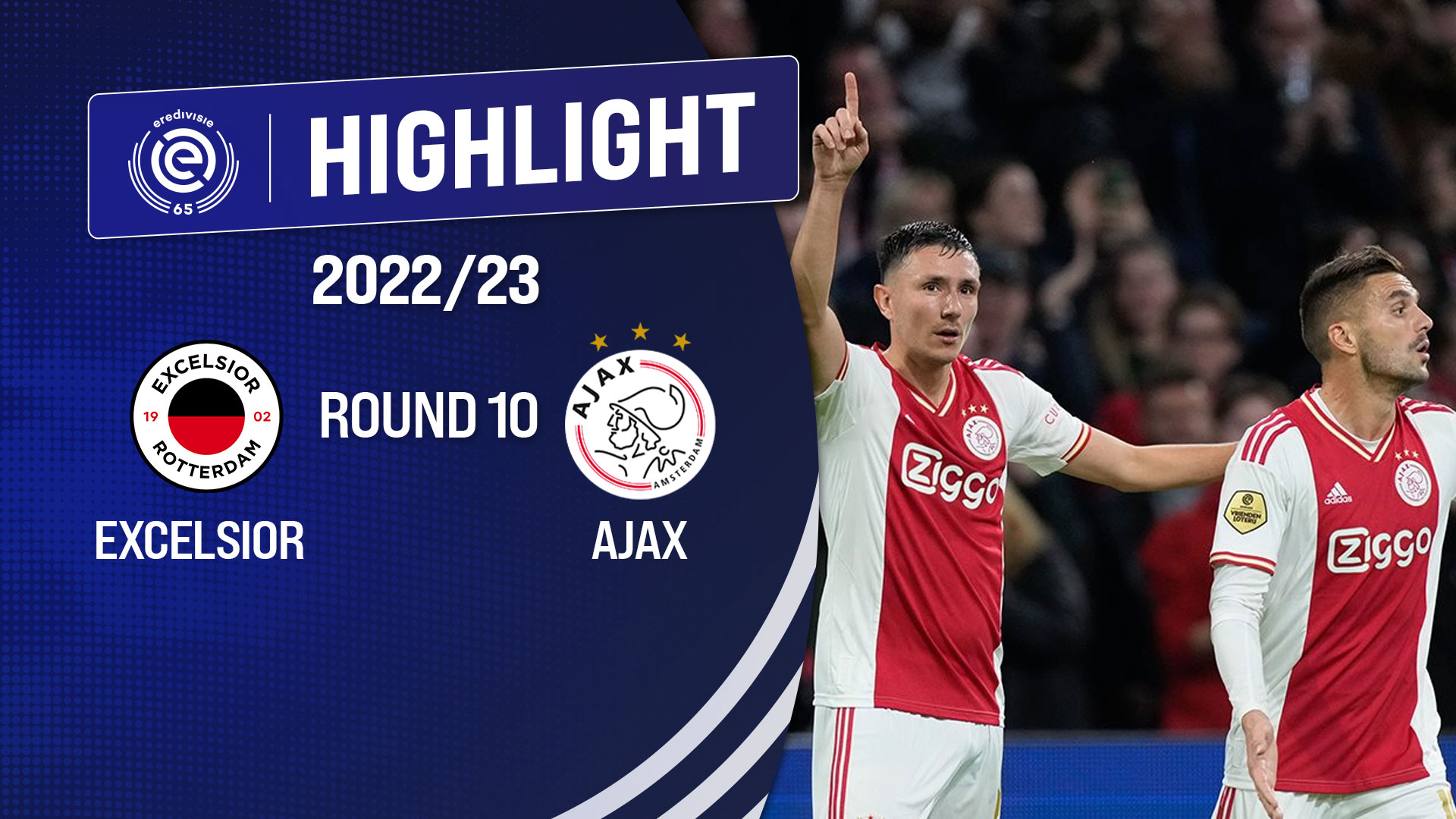 Highlights Ajax - Excelsior (Vòng 10 - VĐQG Hà Lan 2022/23) | VieON